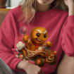 Gingerbread Man Racing Digital PNG, Funny Cookie in Car Clipart ...