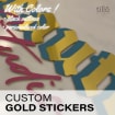 Personalised Chrome Gold Window Sticker | Custom Gold Leaf Effect Shop ...