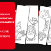 Printable Gnome Coloring Bookmarks, Gnomies to Color, Hearts, Love ...