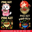 12 + Pho Kit Png, Funny Vietnamese Pho Noodles Bowl Png, Asian Foodie ...