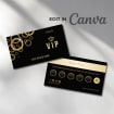 Black and Gold VIP Loyalty Card Template, DIY Business Card (canva) - Etsy