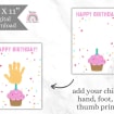 Happy Birthday Handprint Art, Personalized Birthday Gift From Kids ...