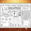 Christian Halloween Activity Placemat Printable, Fall Bible Craft for ...