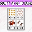 Farm Animals Counting Clip Cards, Learn to Count to 10, Exercises for ...