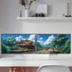 Ghibli Vibes Dual Screen Desktop Wallpaper Mac Wallpaper Super ...