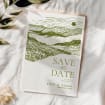 Landscape Save the Date Wedding Template: Hand Illustrated Mountains ...