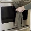 Brass Snap Open Wide Leather Towel Hugger, Hanging Kitchen Towel Holder ...