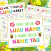 Whats Your Luau Name, Name Tags, Sign Luau Name Game Luau Games for ...