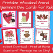 Woodland Animal Valentines Printable, Cute Animal Valentines Day Cards ...