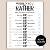 Icebreaker Game, Printable Would You Rather Game, Easy Party Starter ...
