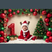 Festive Christmas 1st Birthday Backdrop | Holiday Party Photo Prop With ...