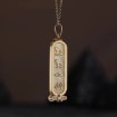 3 Sided Egyptian Name Necklace, Gold Cartouche Pendant With Stone ...