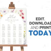 Editable Baby in Bloom Seating Chart, Wildflower Seating Chart, Floral ...