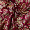 Dark Red Brocade Fabric by Yard Historic Costume Indian Banarasi ...