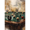 Vintage Billiards Wall Art Print – Pool Table Watercolor Digital ...