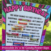 Birthday Candy Poster - DIY Candy Bar Sign for Birthdays - Printable ...