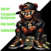 Hip Hop Teddy Bear Graffiti Cartoon - Dready Bear Digital Download PNG ...