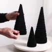 Black Velvet Trees Set of 3, Black and White Mantel Decor, Tree ...