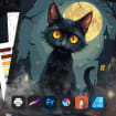 Color by Number Black Cat: Spooky Halloween Paint by Numbers Printable ...