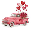 20 Valentine's Day Truck Clipart, Pink Vintage Truck, Valentine ...