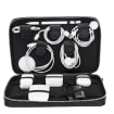 Cable Organizer Travel, Leather Cable and Charger Organizer Storage Bag ...