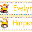 Student Desk Plates 30 Printable/editable Construction Vehicles ...