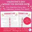 Valentine Would You Rather Game, Valentines Games for Kids Classroom ...