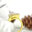 Half Bezel Setting Bypass Shank Pear Cut Moissanite Engagement Ring ...