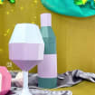 Wine Bottle & Glass 3D Papercraft Template: DIY Low-poly Sculpture (SVG ...