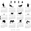 2026 Cat Calendar Printable | Minimalist Black Cat Art (PNG/PDF) - Etsy