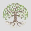 Tree of Life With Roots and Green Leaves Embroidery Design. Machine ...