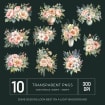 Shabby Chic Flower Clip Art Set, Watercolor Floral Images, PNG Graphics ...