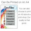 Rainbow Themed Classroom Rules Posters Printable - Class Rules for ...