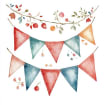 Watercolor Bunting Clipart, Watercolor Banners, Bunting Flags Clip Art ...