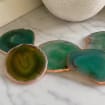 Green Agate Coaster With Copper / Rose Gold Edge. Agate Slice. Agate ...