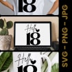 Hello 18 SVG: 18th Birthday Cut File for Cricut & Silhouette (digital ...