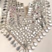 Mirror Work Applique Neckline Patch Handmade Tassel Mirror Embroidery ...