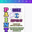 Neon Paint Party Splatter Birthday Invitation: Rainbow Editable ...