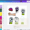 Fist Bundle, Hand Fists Designs, Raised Fist Canva Frames Bundle, Drag ...
