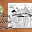 City Subway Train Coloring Page for Adults and Kids, Urban Transit ...