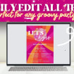 Disco Graduation Party Invitation Template for Retro & Groovy 70s Grad ...