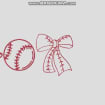 Game Day Baseball Icons Machine Embroidery File, Coquette Bow Design ...