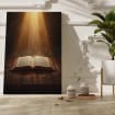 Open Bible Christian Art | Faith Canvas Wall Art Poster | Glowing ...