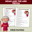 Noah's Ark Trivia Game Printable Old Testament Activity, Sunday School ...