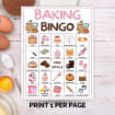 30 Baking Bingo Cards, Baking Bingo Printable, Kitchen Party Game ...