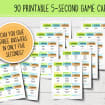 Printable 5 Second Game for Kids | Kid-edition 5 Second Game | Birthday ...