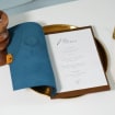 Embossed Logo Leather Menu Folder: Vintage Wood Menu Board - Etsy