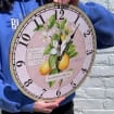 Handmade Lemon Clock for Kitchen | Sunny Farmhouse Decor | Lemon Fruit ...