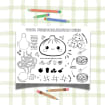 Little Dumpling Baby Shower Coloring Page Placemat, Party Favors ...