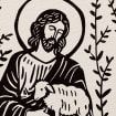 Good Shepherd Linocut Print, Christian Art, Jesus and Sheep (digital ...